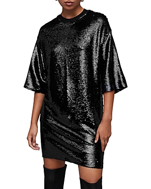 Allsaints Opal Sparkle Sequin Dress In Black - 60% Off | Editorialist