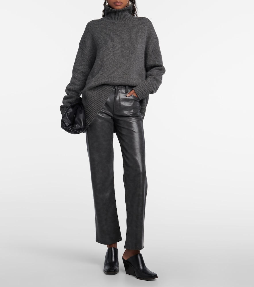 AGOLDE Agolde Sloane Mid-Rise Straight Leather Pants