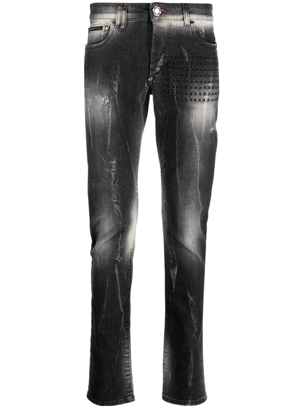 PHILIPP PLEIN Philipp Plein Skull & Bones Embroidered Jeans