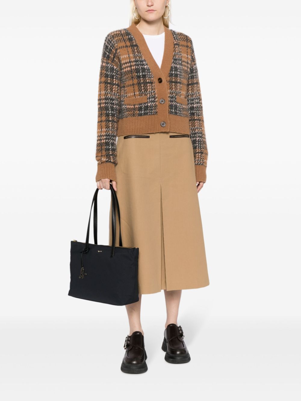 AGNES B. agnès b. Logo-Plaque Zipped Tote