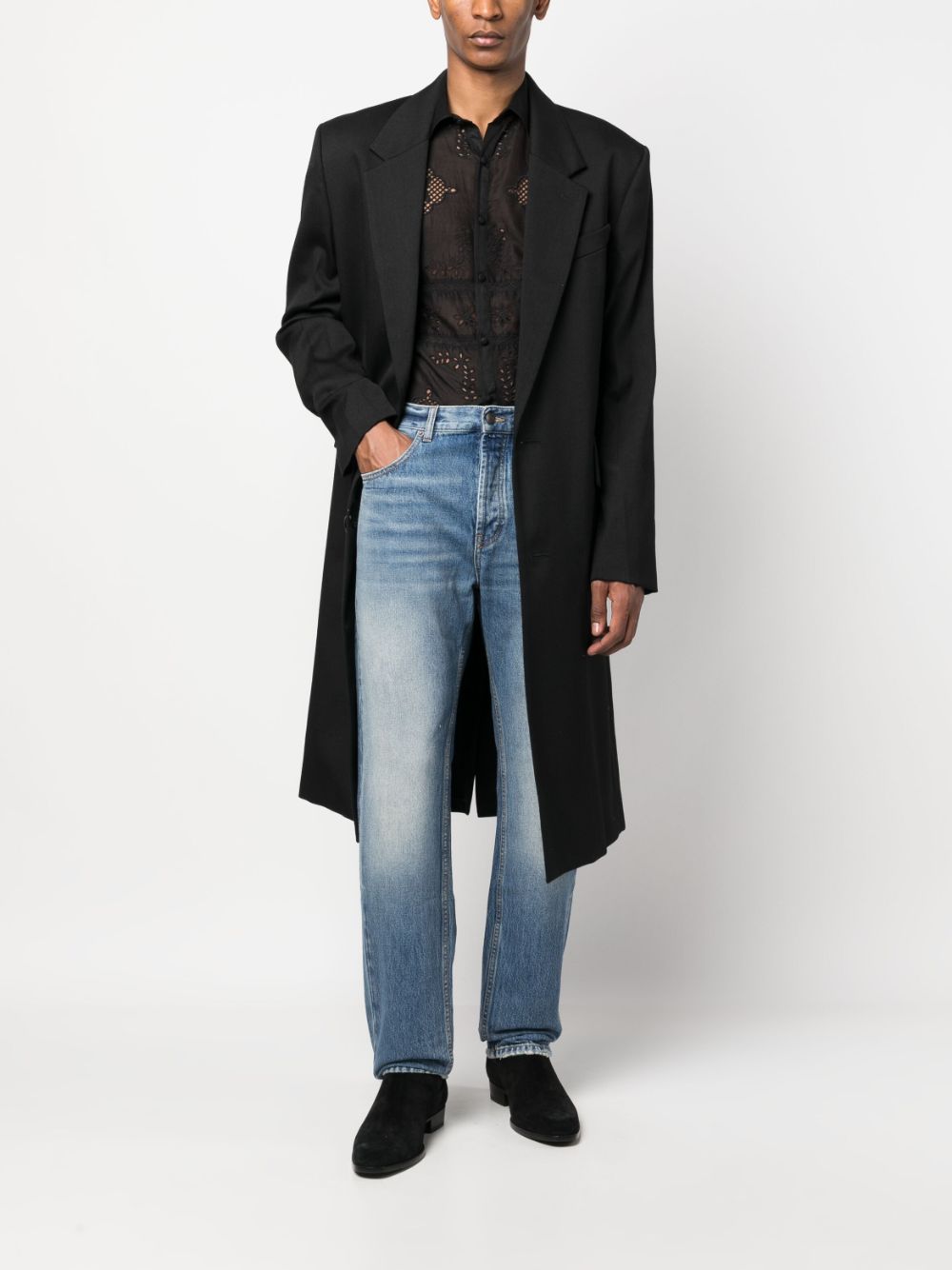 SAINT LAURENT Saint Laurent Mid-Rise Straight-Leg Jeans