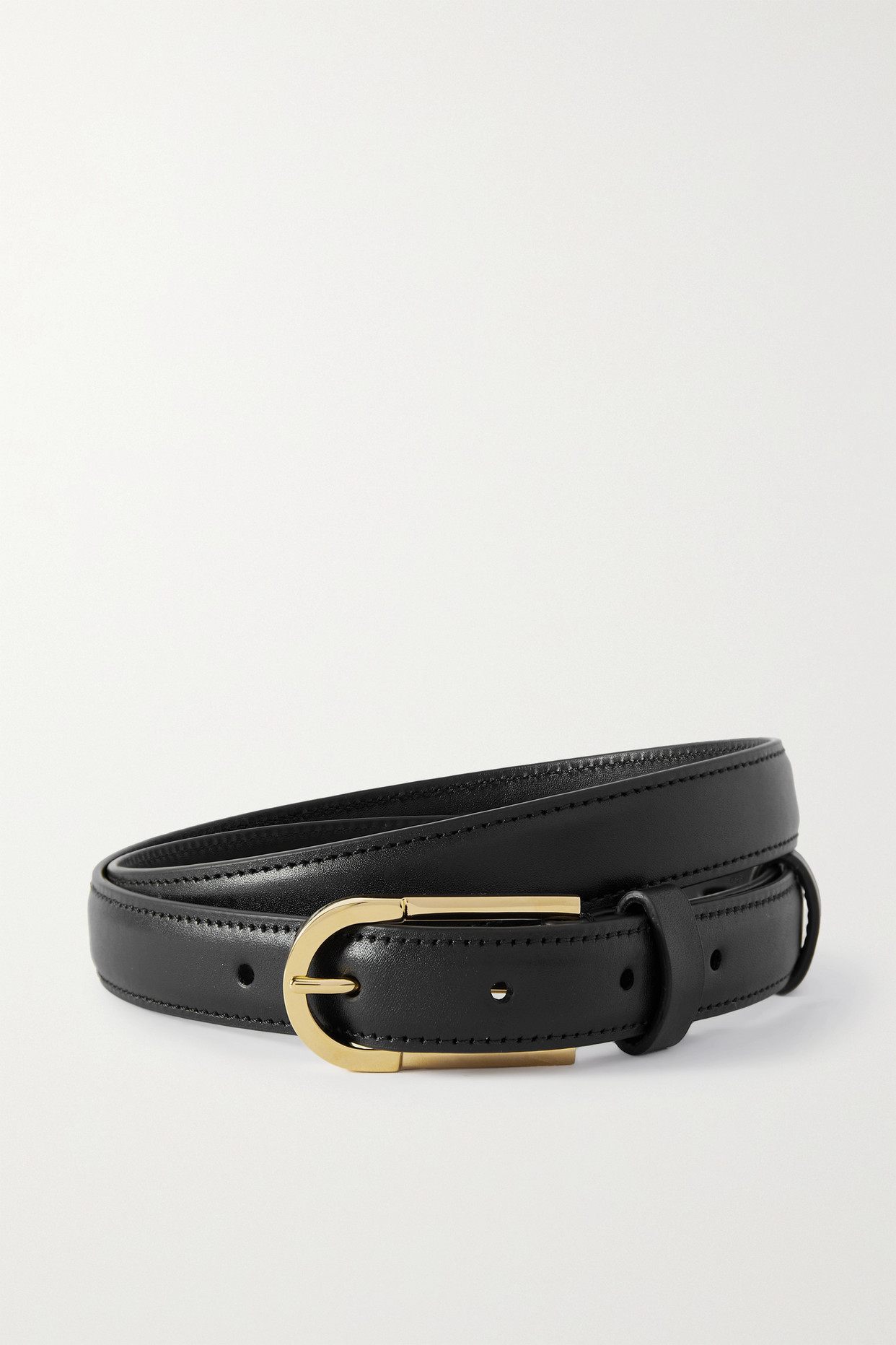 The Row Freya Leather Belt - Black | Editorialist