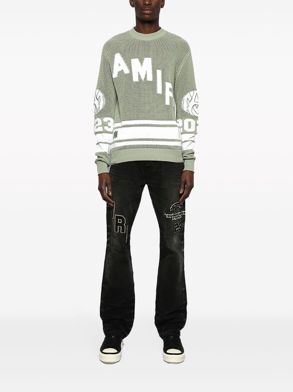 AMIRI AMIRI Logo-Patch Distressed Jeans