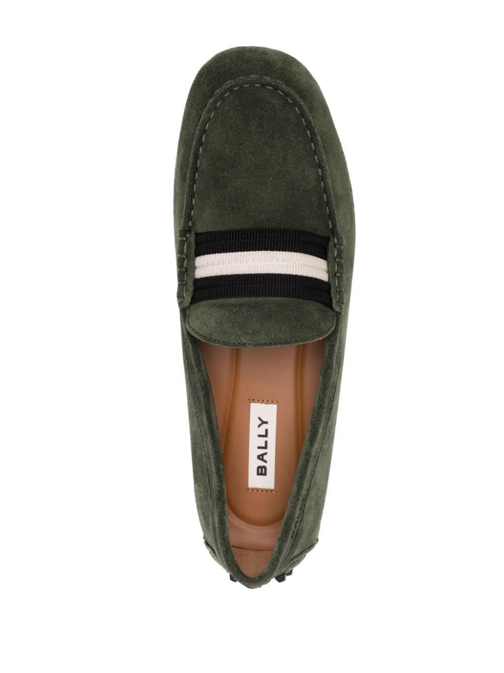 Bally Contrasting-Trim Leather Loafers In Green - 40% Off 