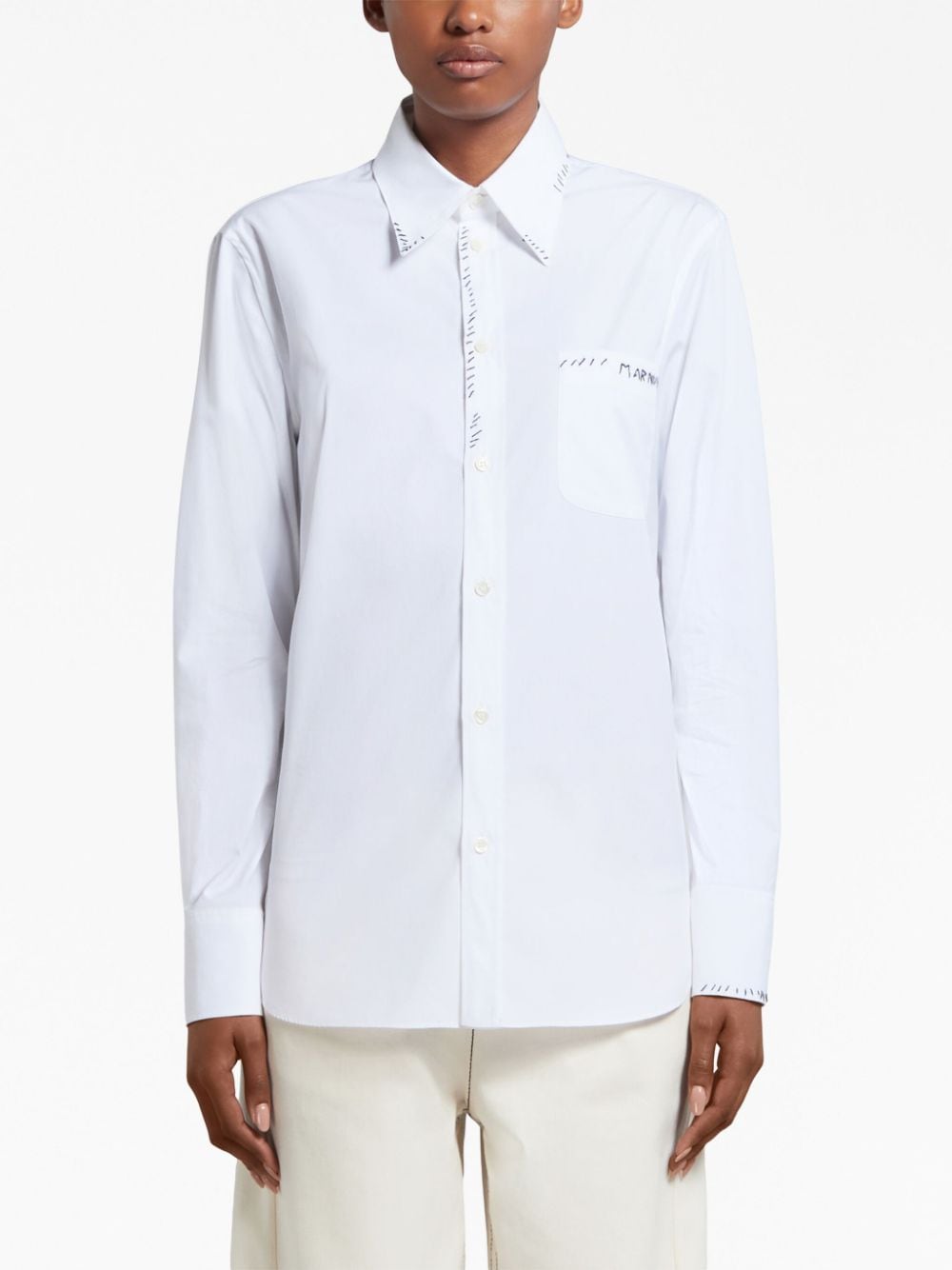 MARNI Marni Logo-Embroidered Cotton Shirt