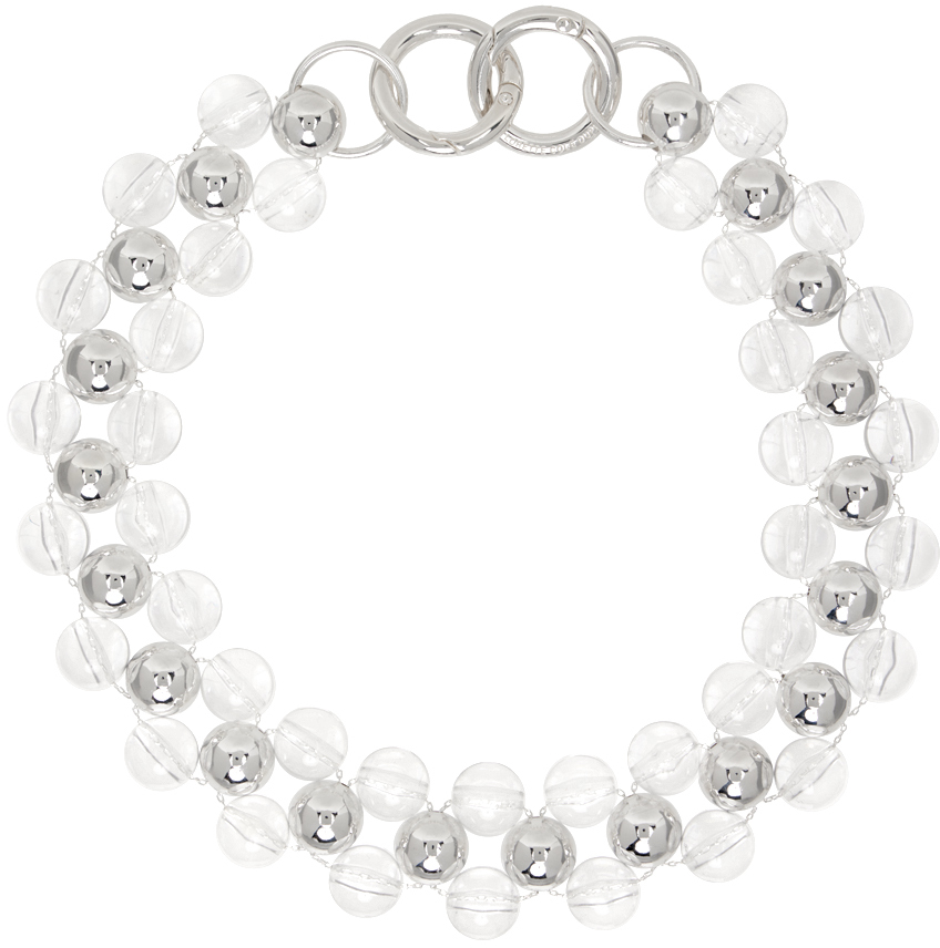 Lorette Colé Duprat Silver & Transparent Trinity Ras De Cou