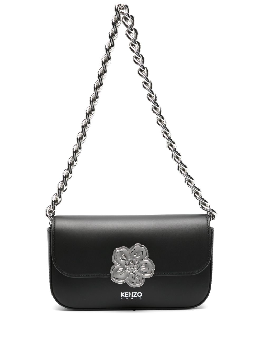 Kenzo Boke Flower-Plaque Leather Shoulder Bag In Black - 30% Off 