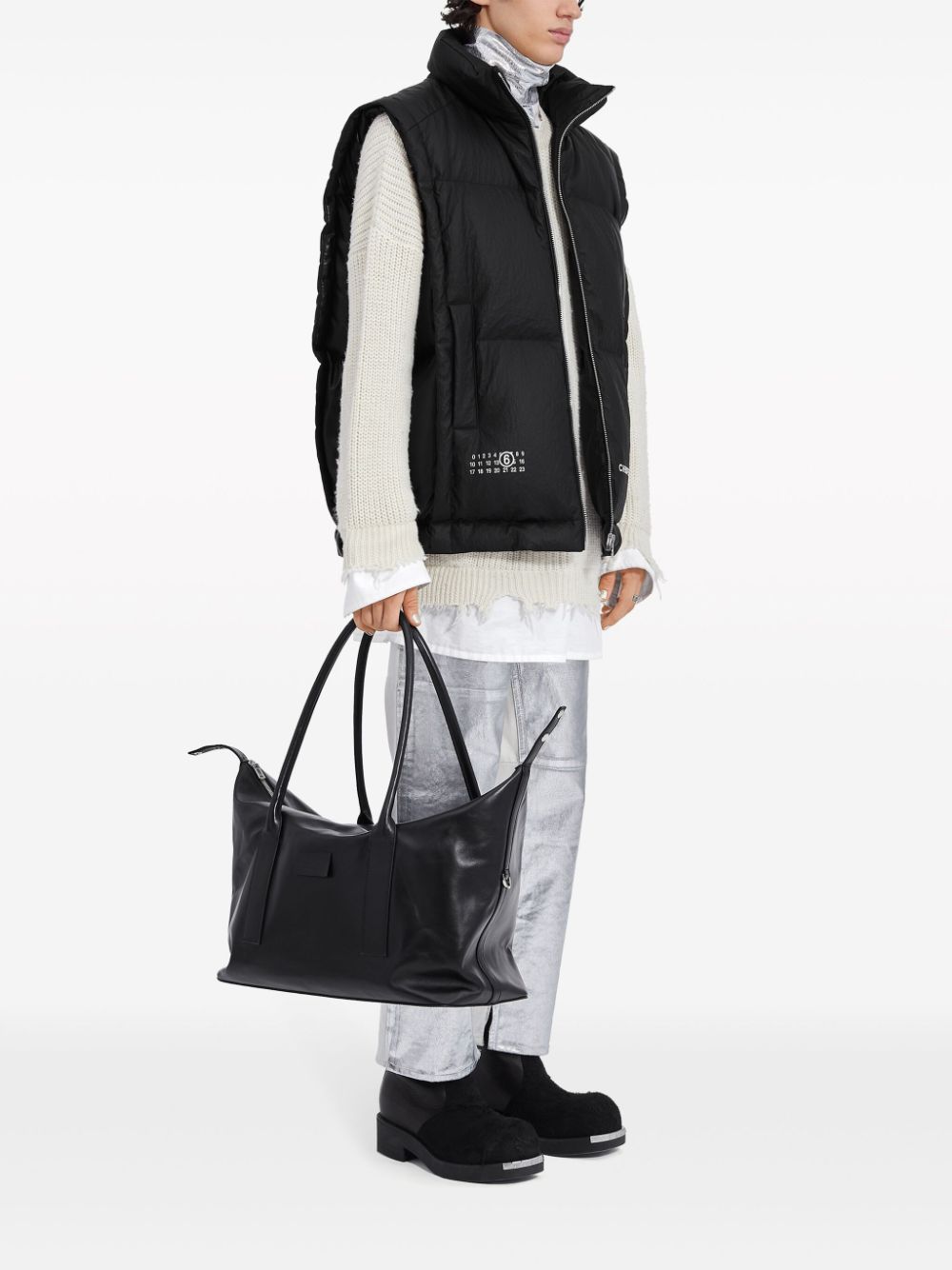 MAISON MARGIELA MM6 Maison Margiela x CHEN PENG Logo-Print Padded Gilet
