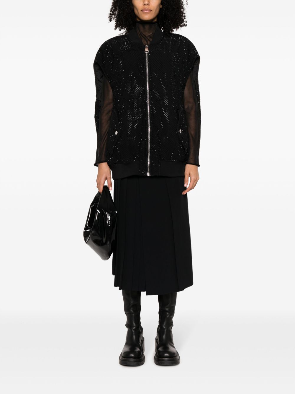 KHRISJOY Khrisjoy Rhinestone-Embellished Padded Gilet