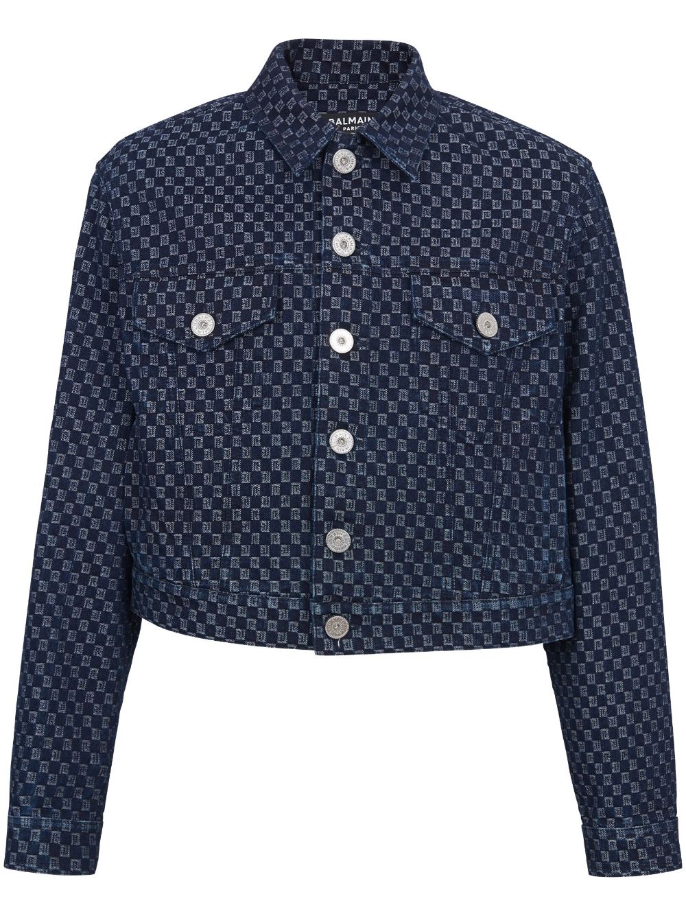 BALMAIN Balmain Monogram-Jacquard Denim Jacket