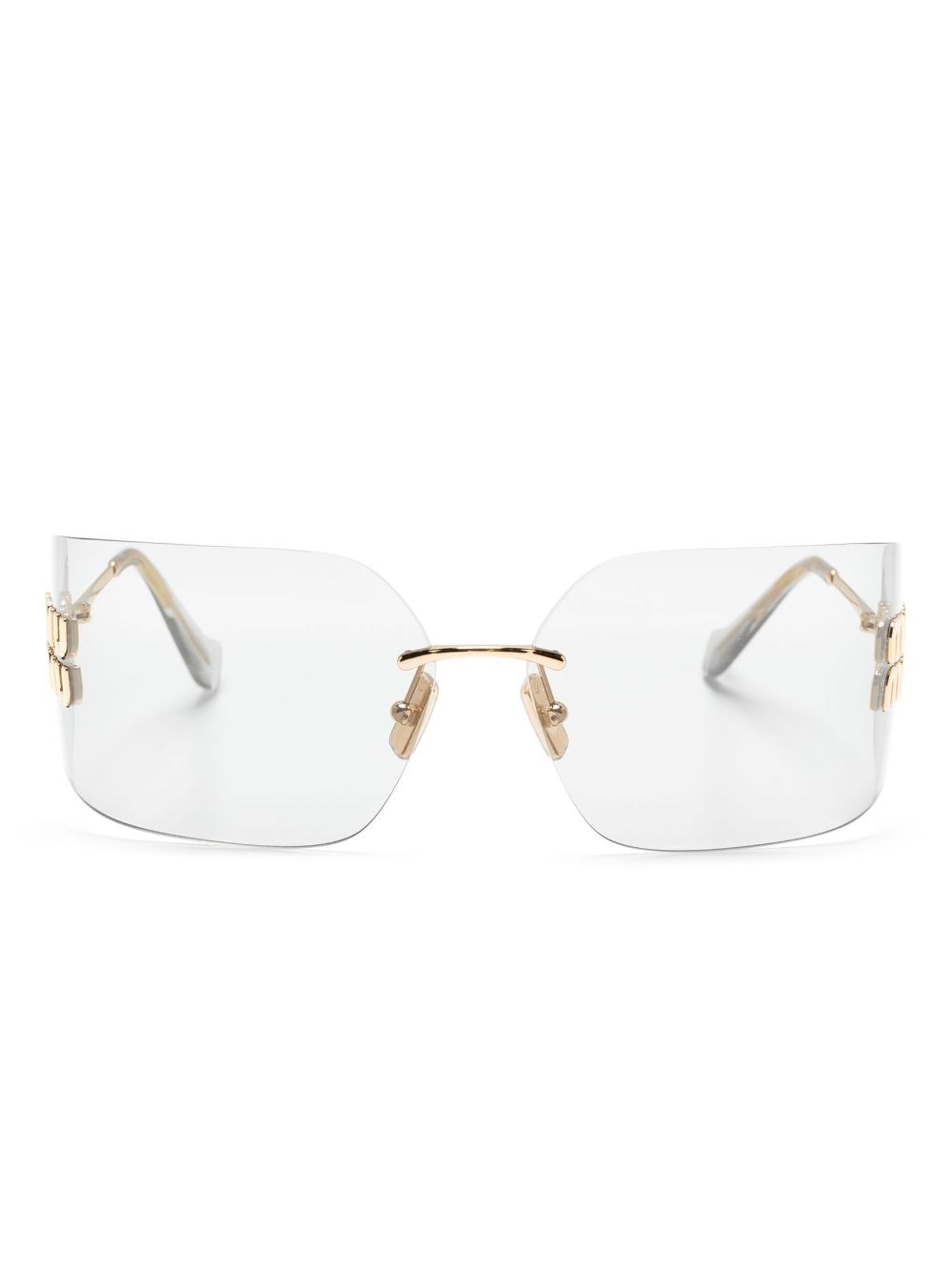 Miu Miu Rimless Sunglasses Gold Editorialist