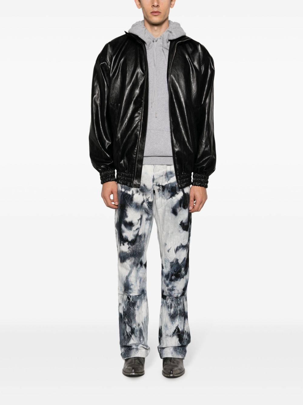 GCDS GCDS High-Shine Faux-Leather Jacket