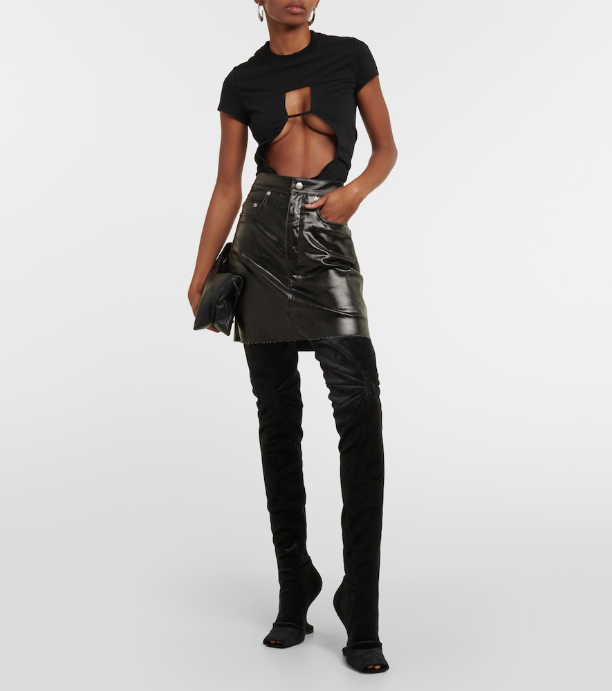 RICK OWENS Rick Owens Cantilever Velvet Over-the-Knee Boots