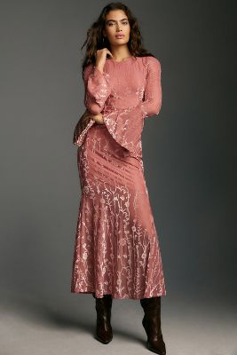 sleeveless velvet burnout midi dress hutch darby dress