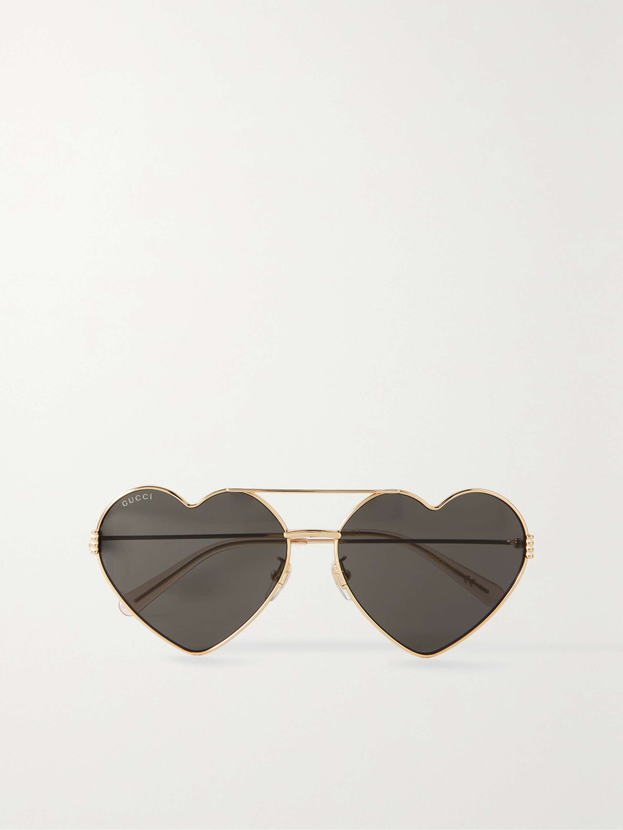 Gucci Heart-Shaped Sunglasses - Gold | Editorialist