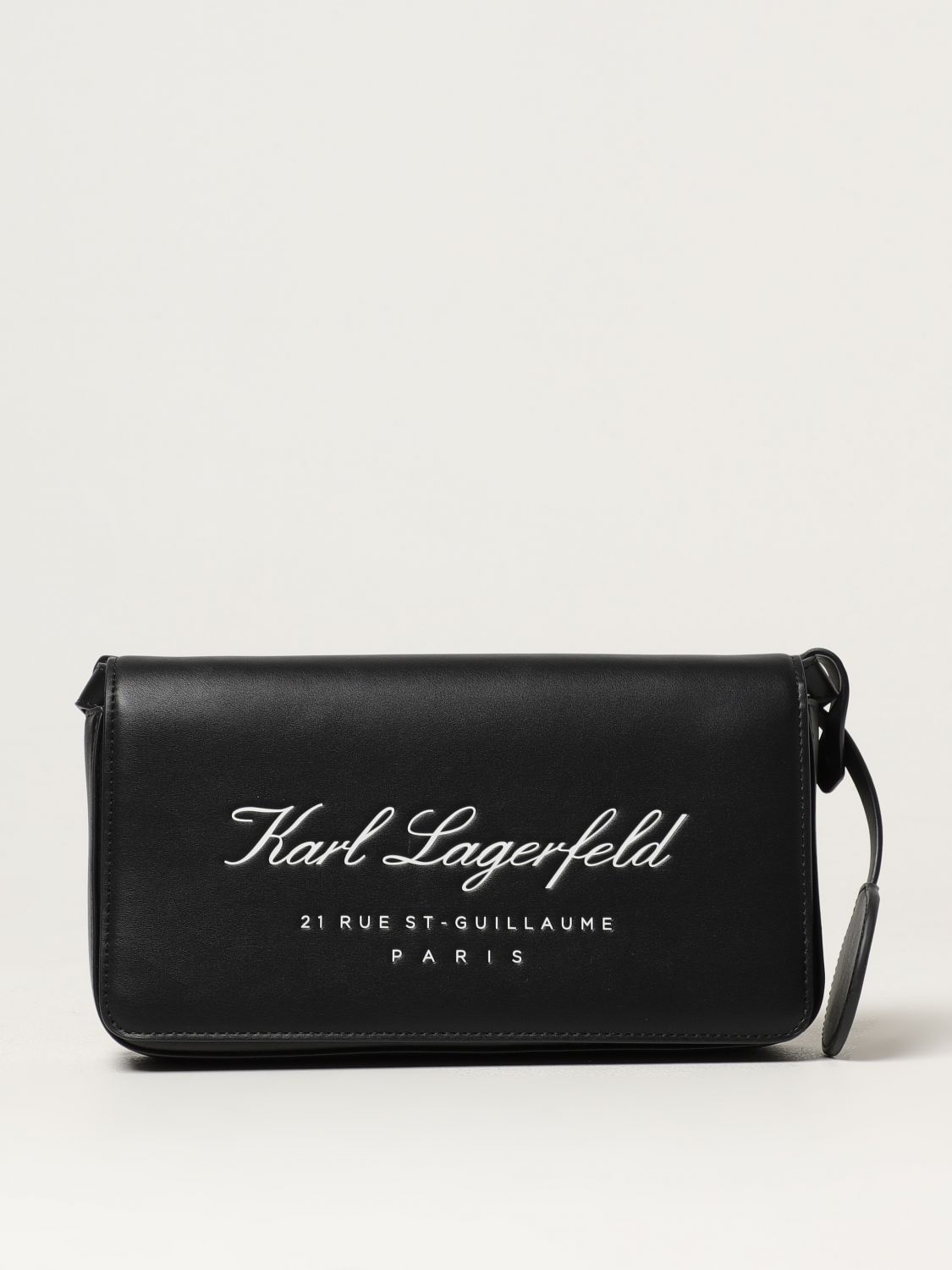 KARL LAGERFELD Karl Lagerfeld Logo-Plaque Contrast-Stitch Shoulder Bag