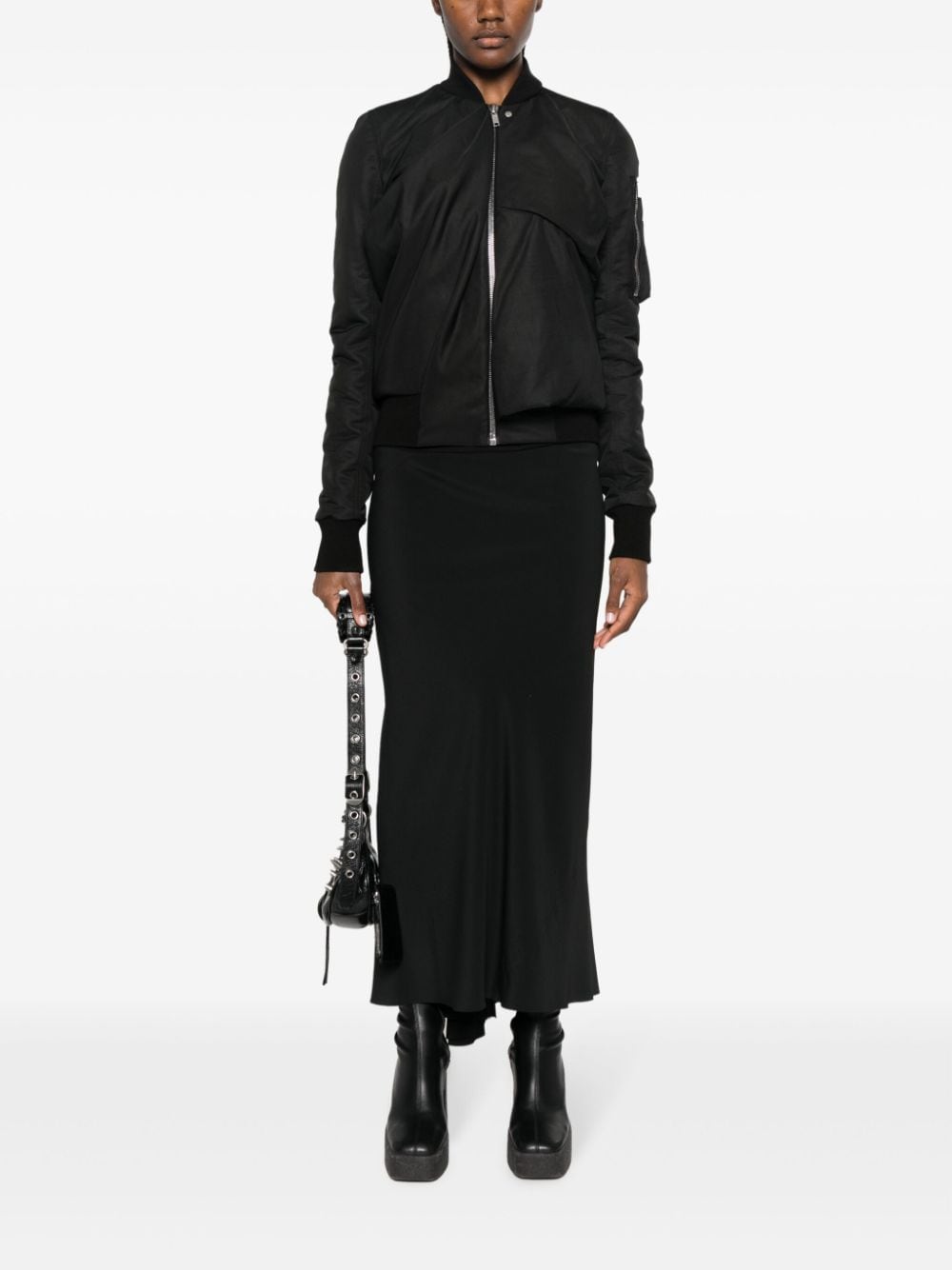 RICK OWENS Rick Owens Ripple Draped Bomber Jacket