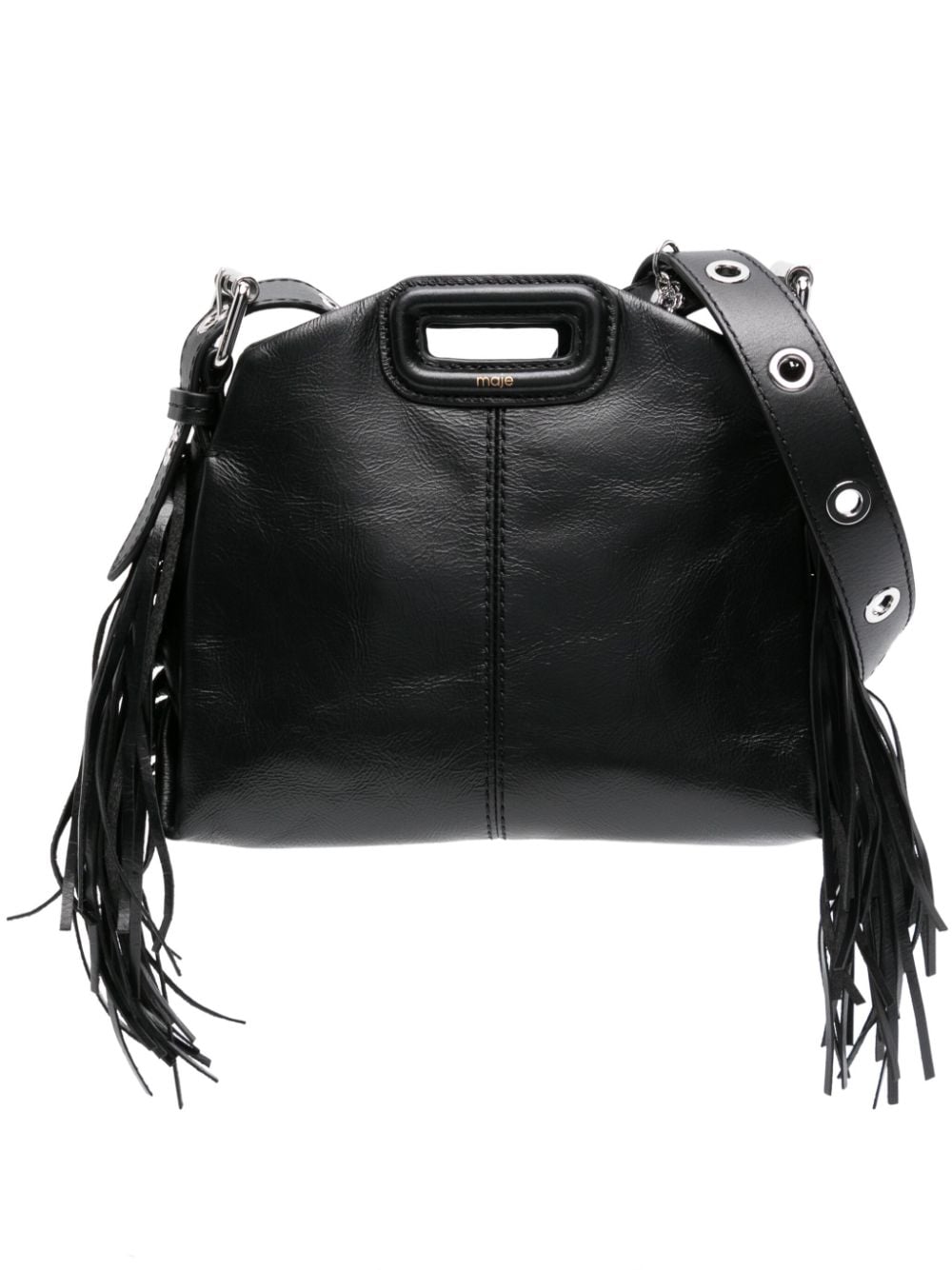 Cuir Craquelé Sac Maje M Noir Cuir Sac Maje Noir Cuir Sac Maje Frange Noir  En Purchase Cuir Sac Maje