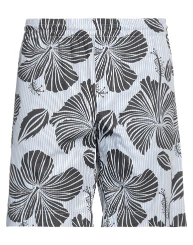 MSGM MSGM Sky Blue Tropical Print Cotton Shorts