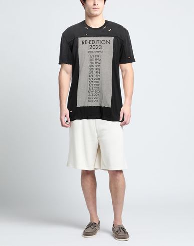 DOLCE & GABBANA man t-shirt charcoal size 34 cotton