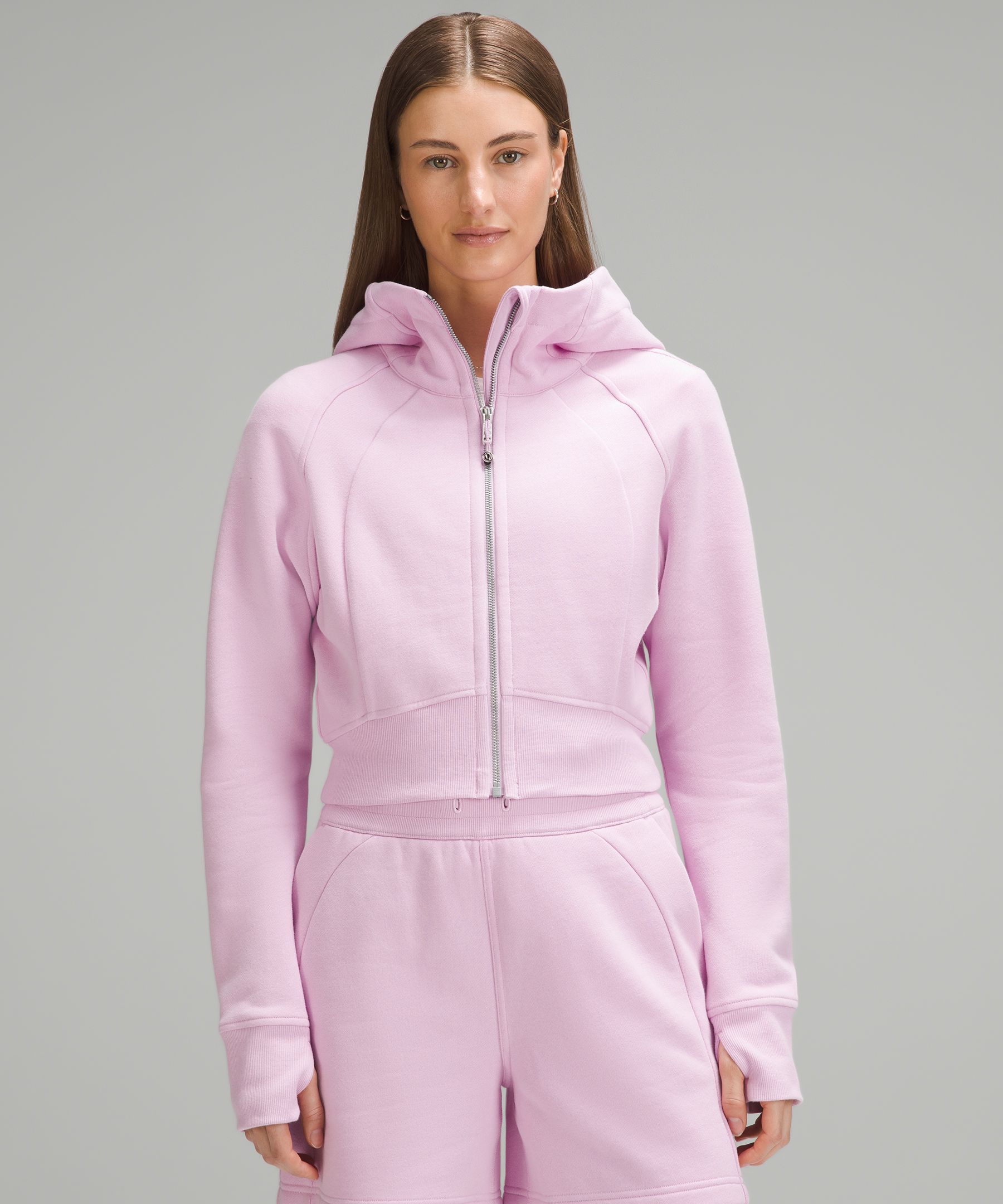 Lululemon Scuba Full-Zip Cropped Hoodie - Vitapink | Editorialist