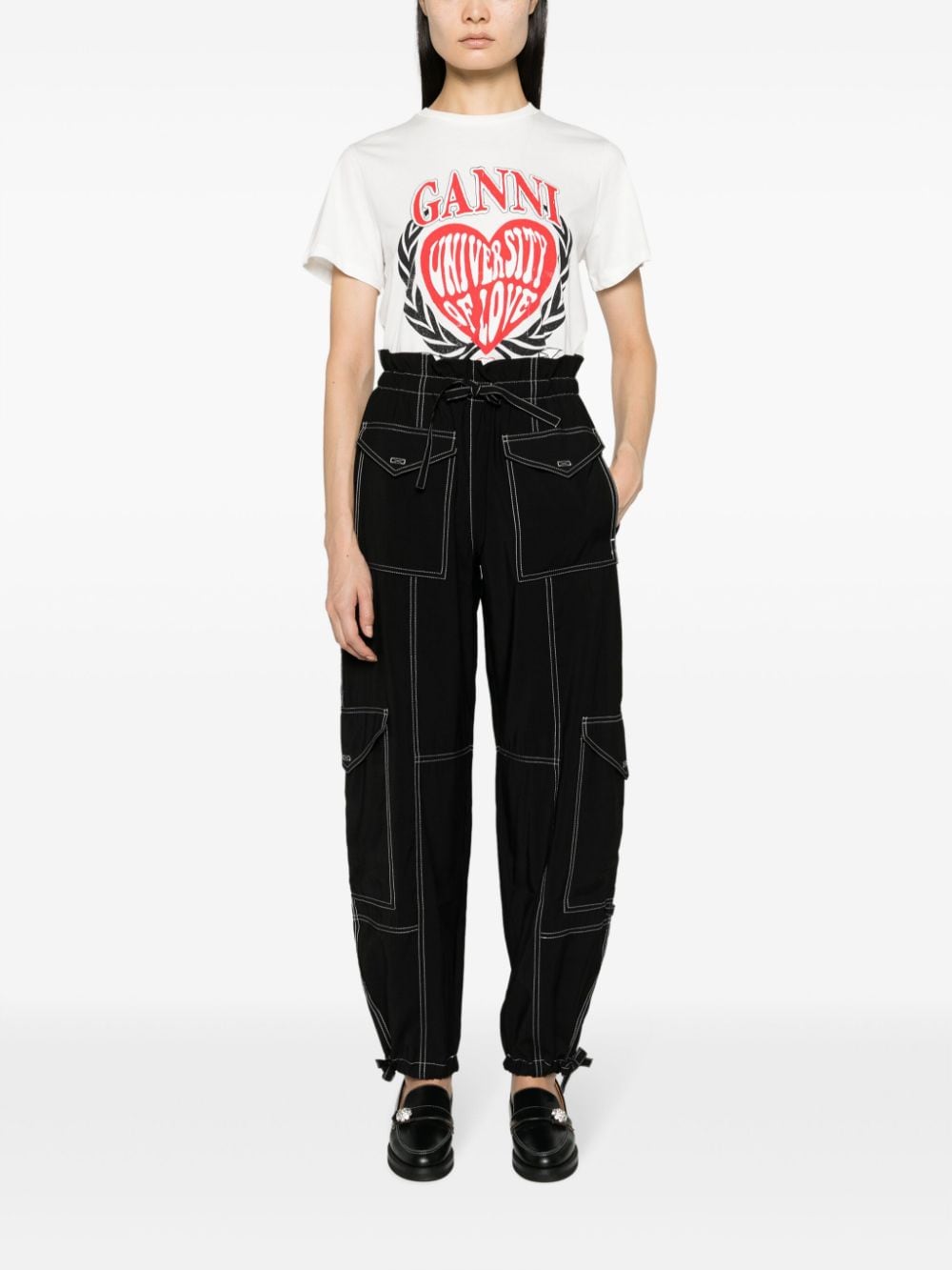 GANNI Paperbag-Waist Cargo Trousers