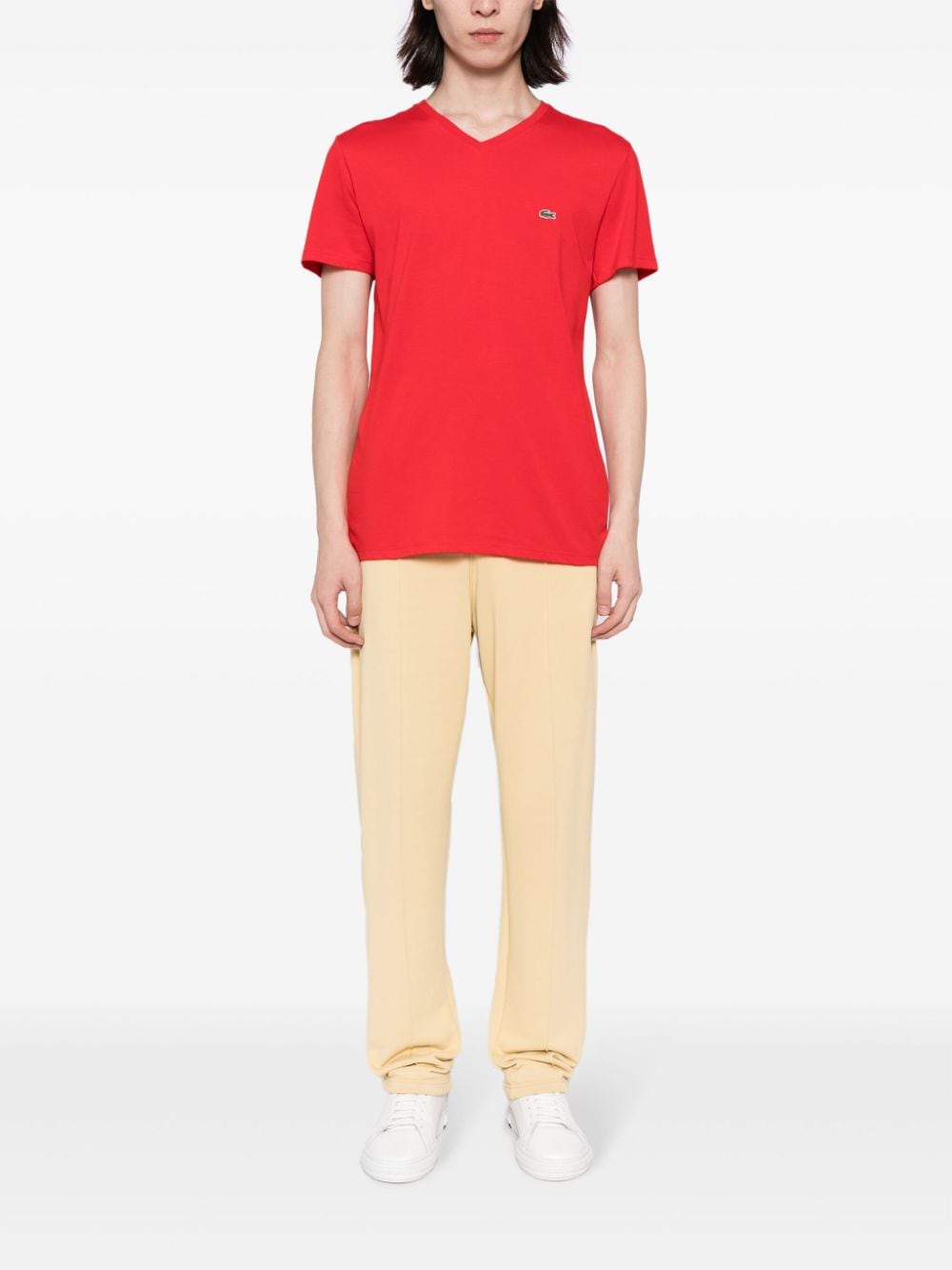 LACOSTE logo-embroidered cotton t-shirt