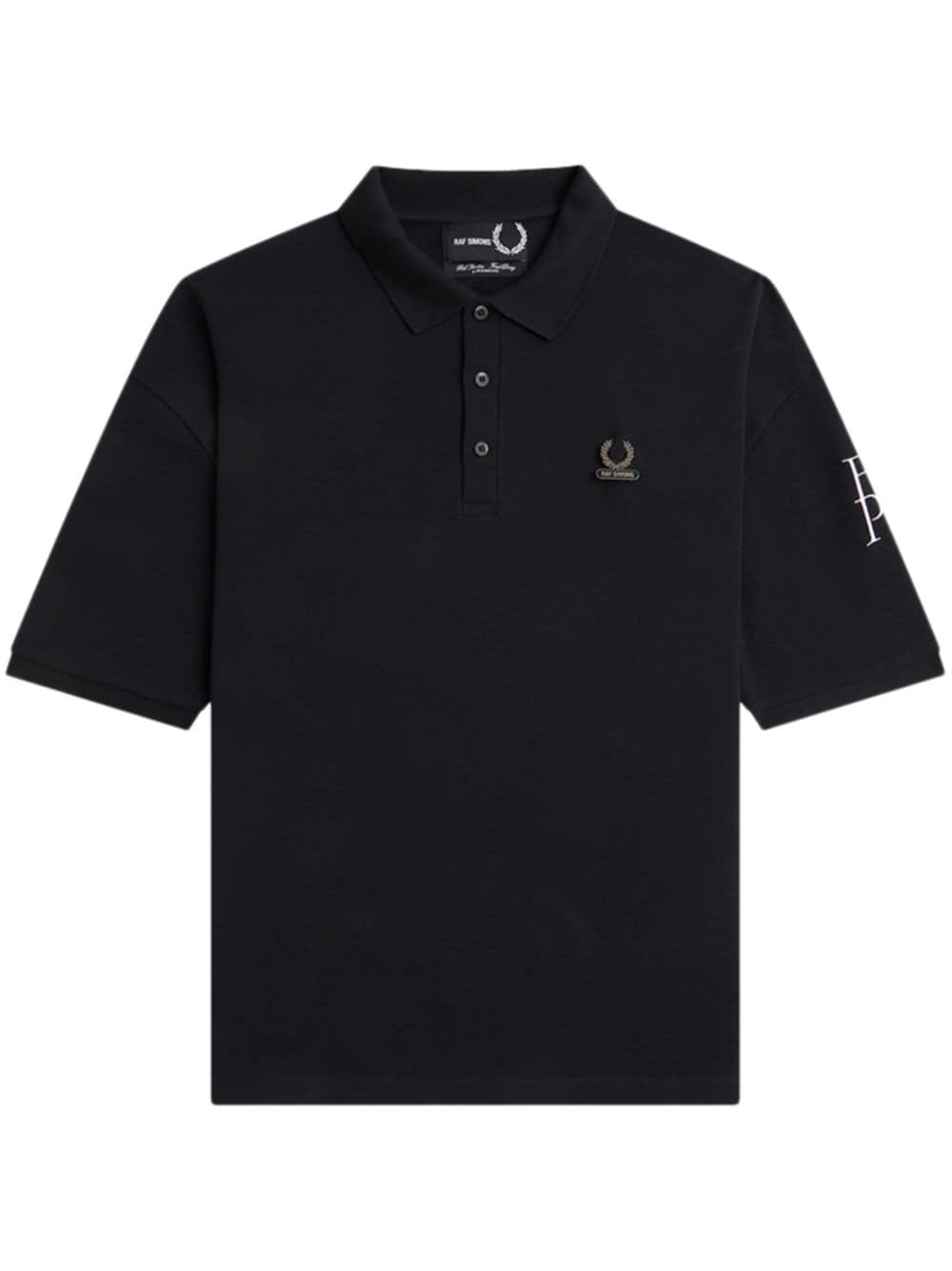 Raf Simons X Fred Perry Safety-Pin Detail Polo Shirt - Black