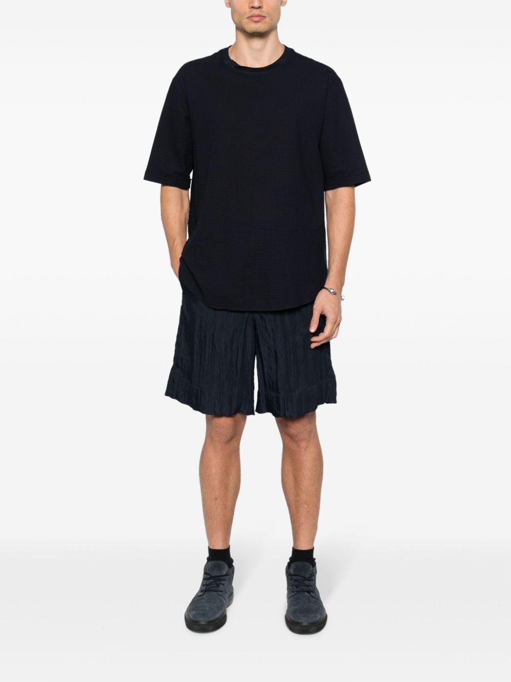GIORGIO ARMANI Giorgio Armani Crinkled Wide-Leg Shorts