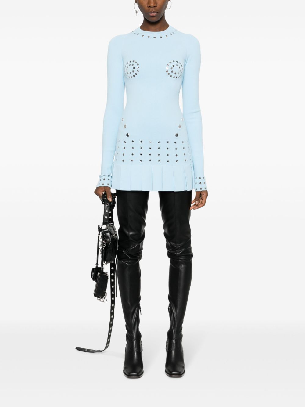 OFF-WHITE Eyelet-Embellished Minidress