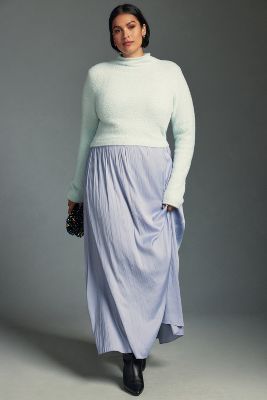the thea long sleeve eyelash twofer sweater dress Thea Long-Sleeve Eyelash Twofer Sweater Dress