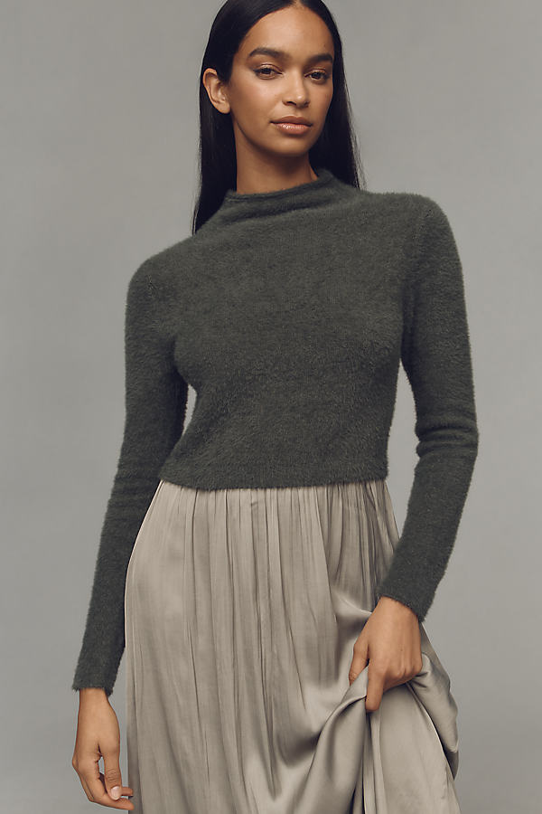 free people green long sleeve dress Free People We The Free Brynn Turtleneck Long Sleeve Mini Dress – White  Chocolate Couture