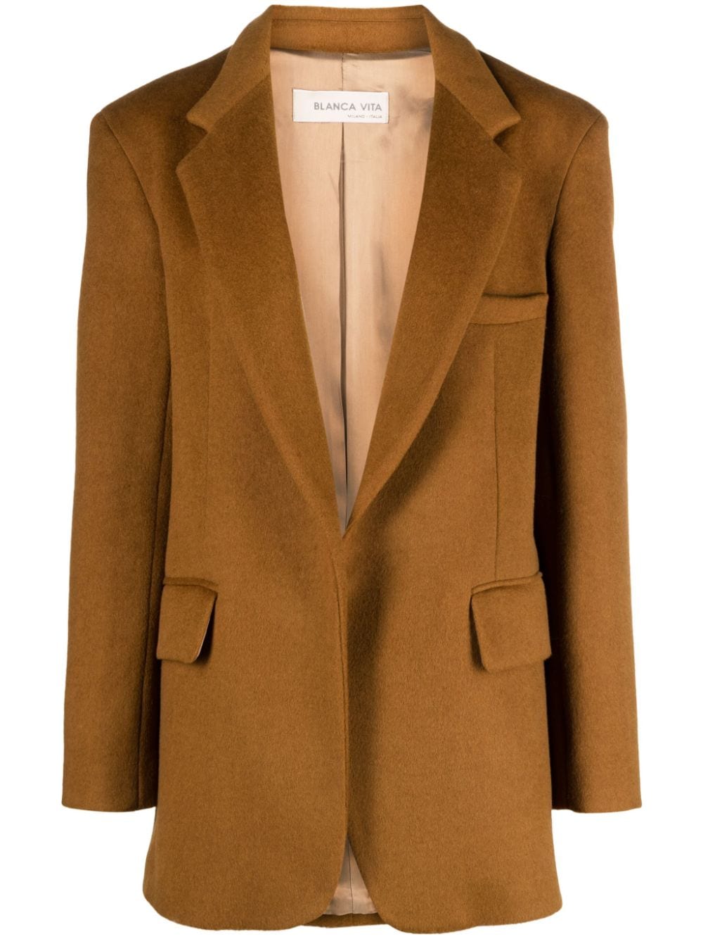 Blanca Vita Notched-Lapel Blazer In Brown 52% Off Editorialist