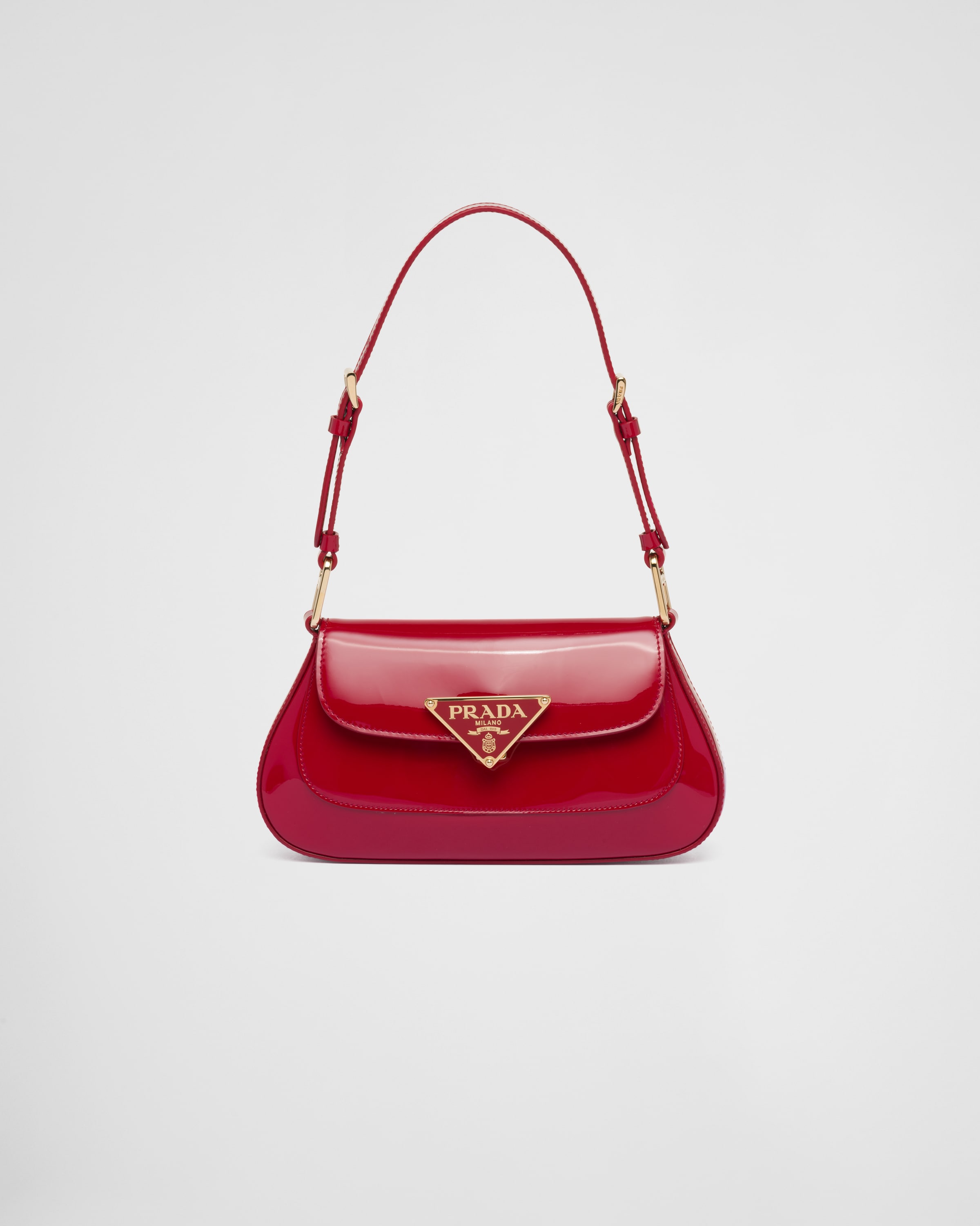 Prada Patent Leather Shoulder Bag - Cherry Red | Editorialist