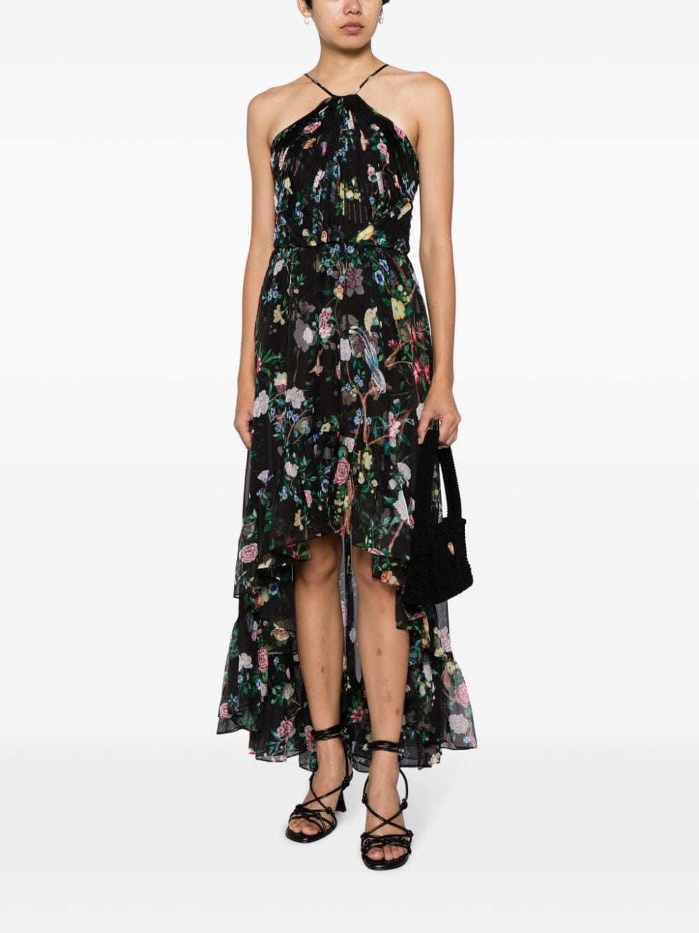 MARCHESA Marchesa Notte Floral-Print Halterneck Dress