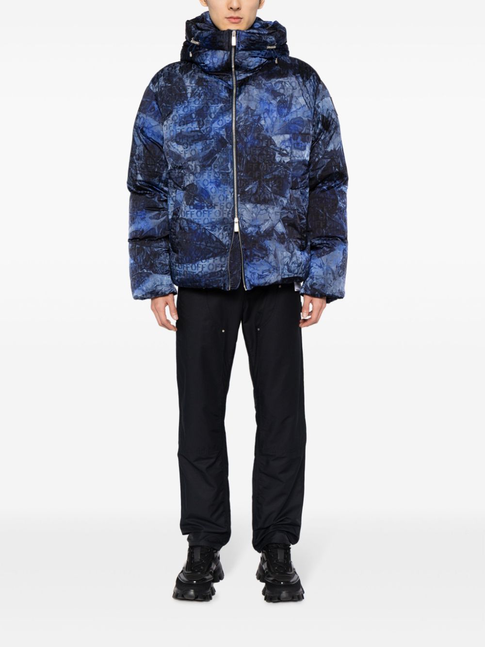 OFF-WHITE Off-White Logo-Jacquard Padded Jacket