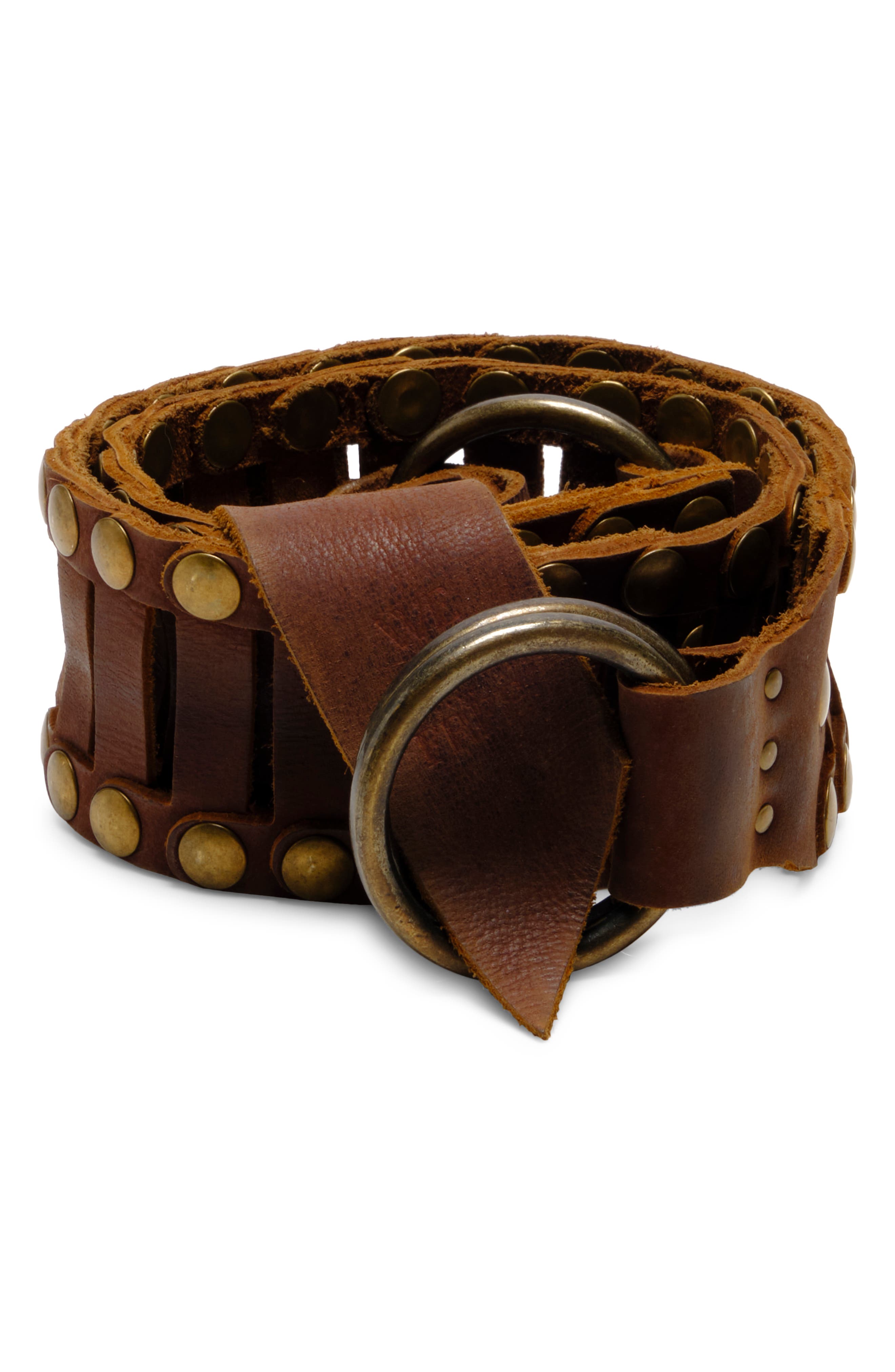 Free People Calgary Belt Brown Studded Belt S/M in Cognac or Black NEW Free People Leather Belts for Women for sale | eBay main image 2