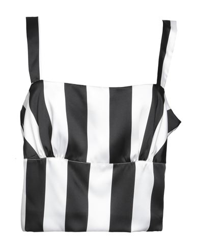 LE VOLIÈRE Striped Satin Crop Top
