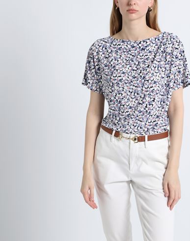 RALPH LAUREN LAUREN RALPH LAUREN Floral Pleated Stretch Jersey Tee