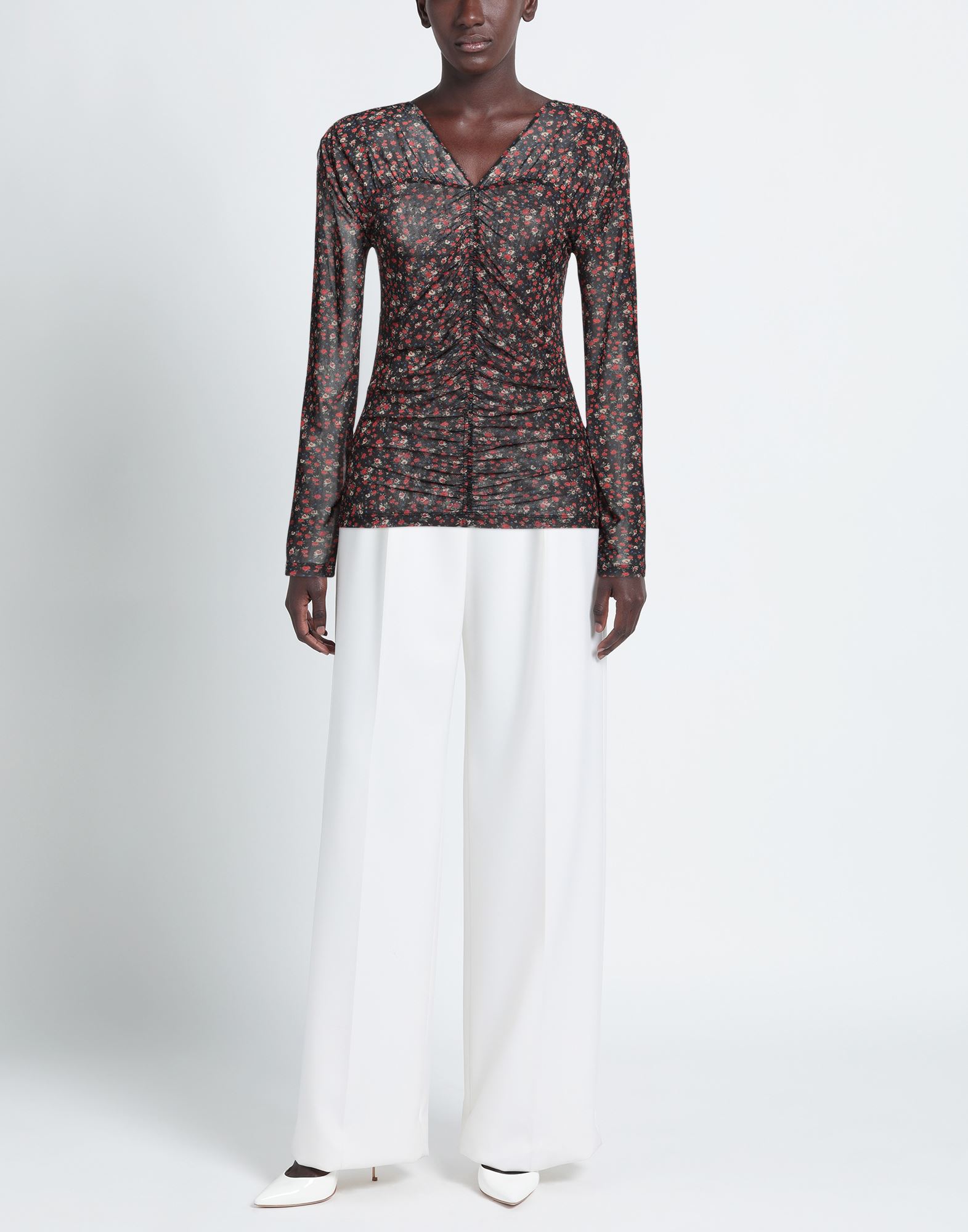 SANDRO SANDRO Tulle Floral-Print Top
