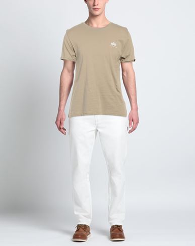 ALPHA INDUSTRIES man t-shirt white size xl cotton