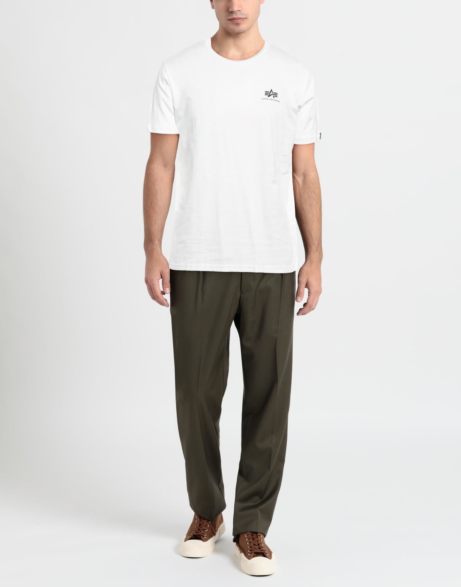 ALPHA INDUSTRIES man t-shirt white size xl cotton