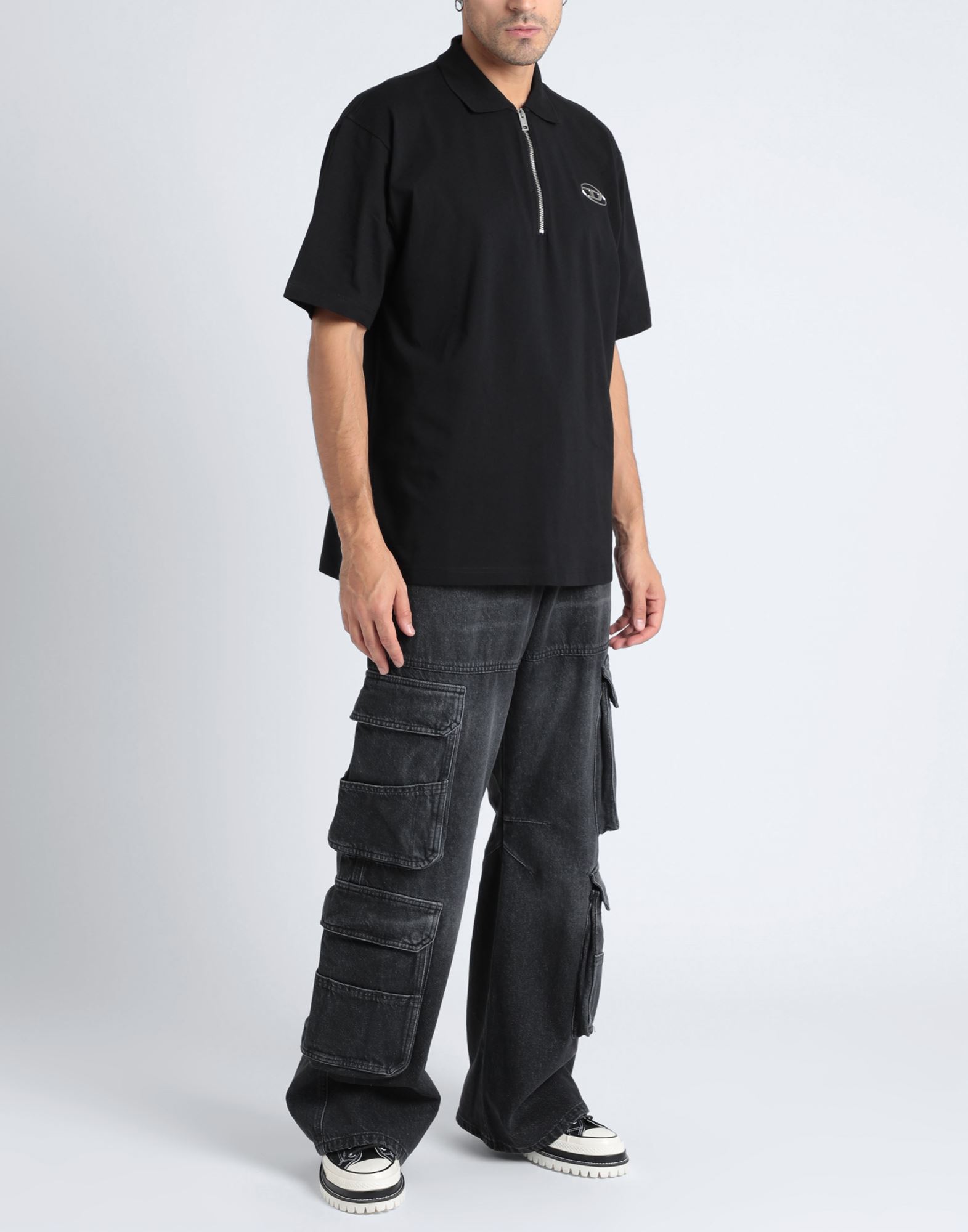DIESEL® t-vor-od man polo shirt black size xl cotton