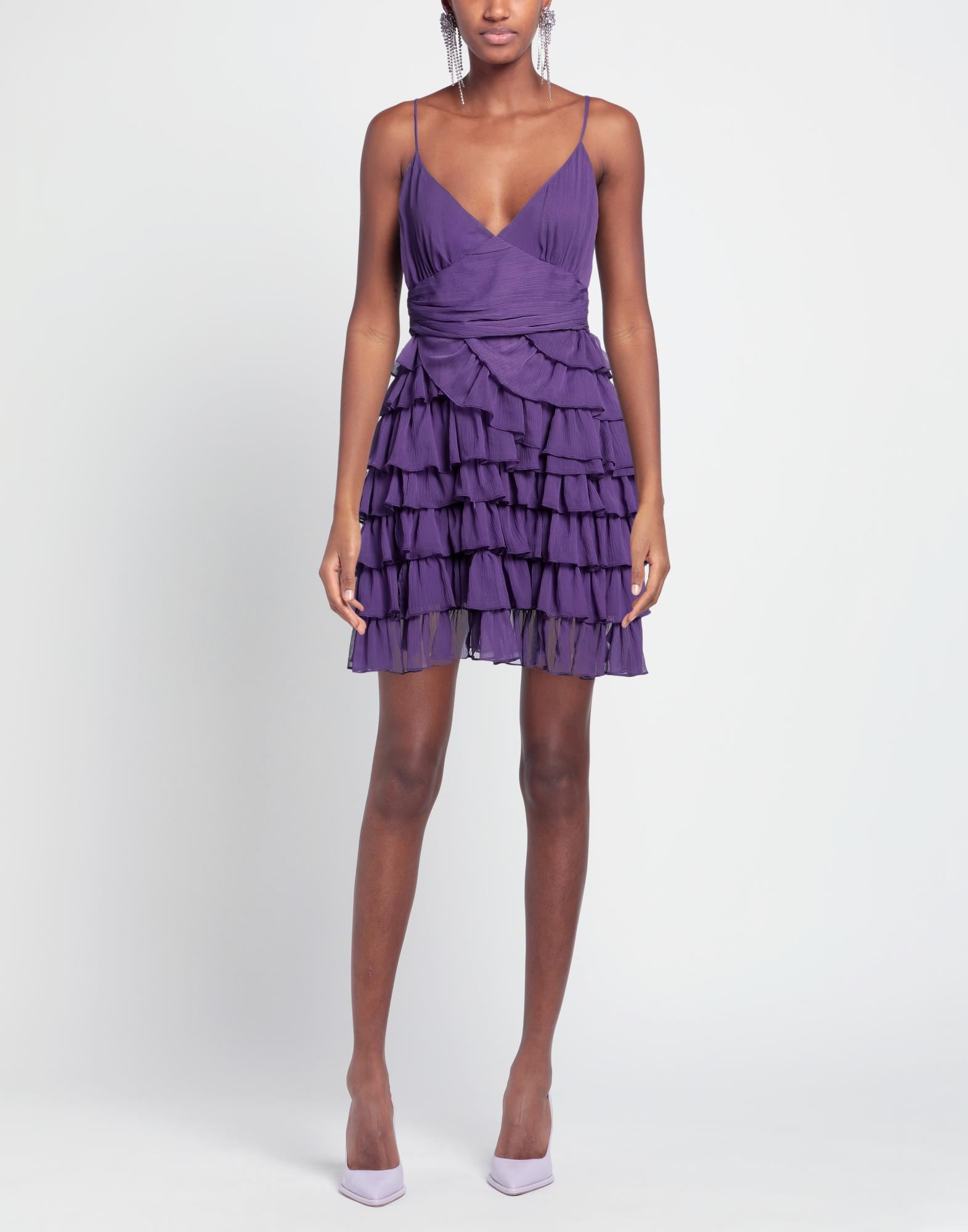 na kd purple dress NA-KD Womens Purple Floral Print V Neck Short Shift Dress Size 38 Large L EUC