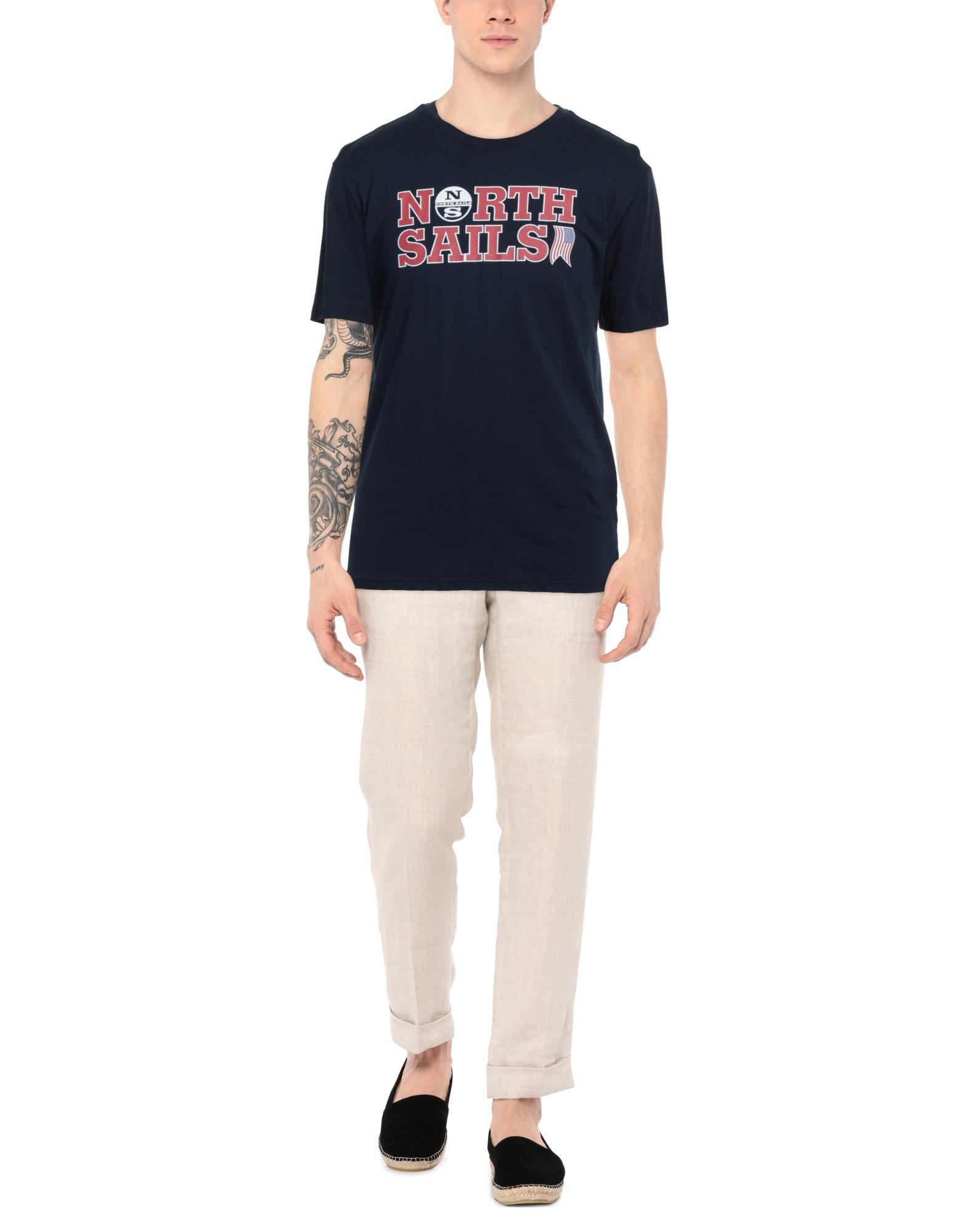 NORTH SAILS man t-shirt navy size s cotton