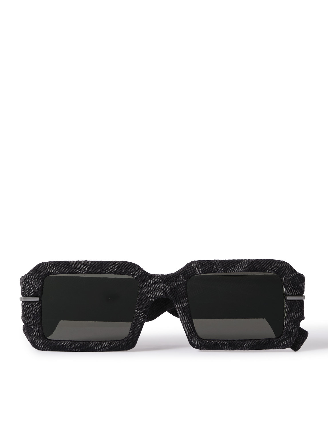 Fendi Eyewear Fendigraphy D-frame Acetate Sunglasses Dark Navy Blue Black Fendi Fendigraphy FE40201I M (55 - 19) with Blue lenses and  main image 3