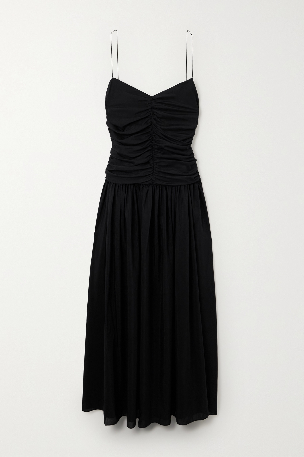Matteau Drop-Waist Gathered Dress - Black | Editorialist