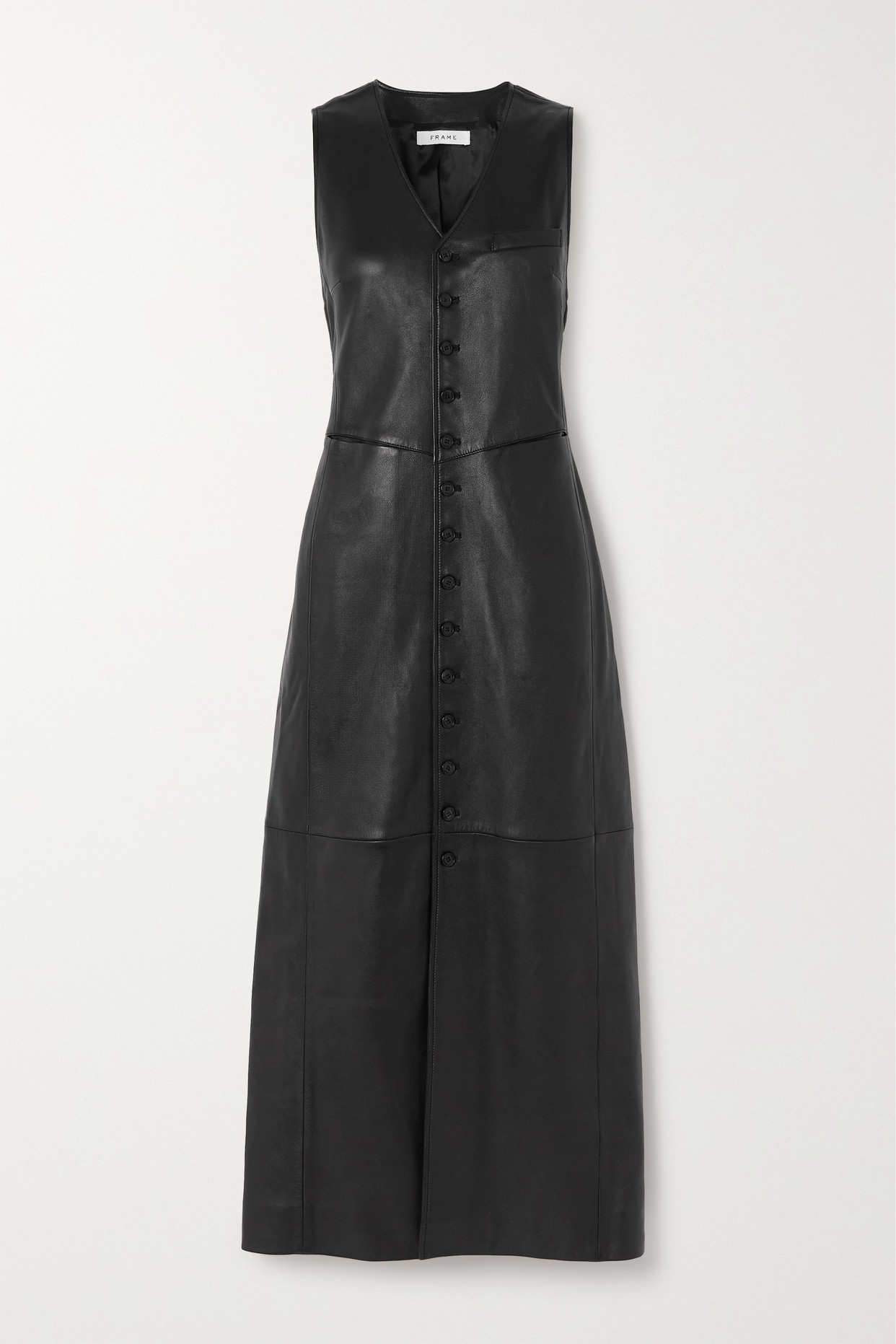 chinese dress ladies THE LEATHER PINAFORE DRESS BLACK