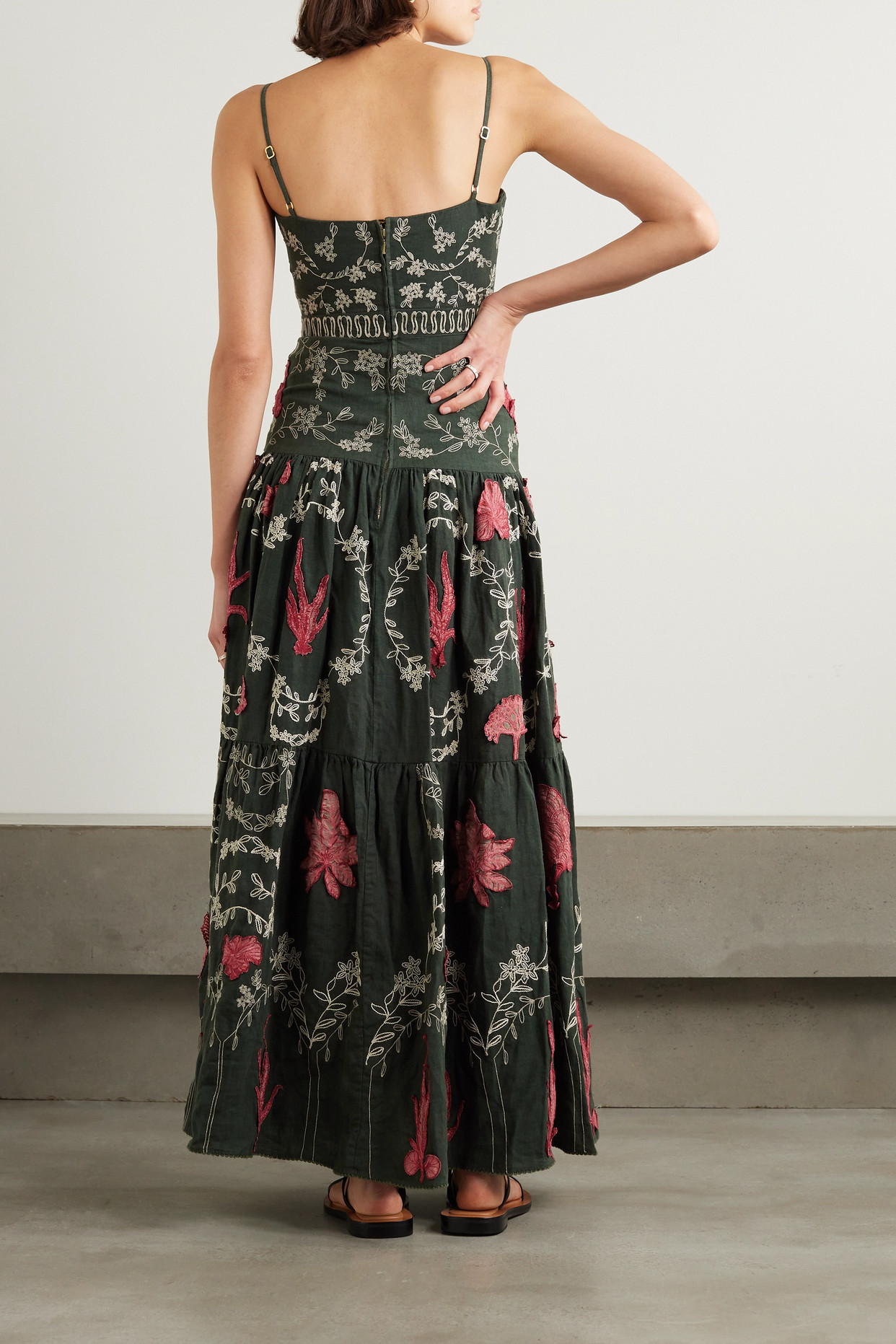 agua by agua bendita lima embroidered butterfly linen maxi dress Pluma Lymanopoda Mini Dress