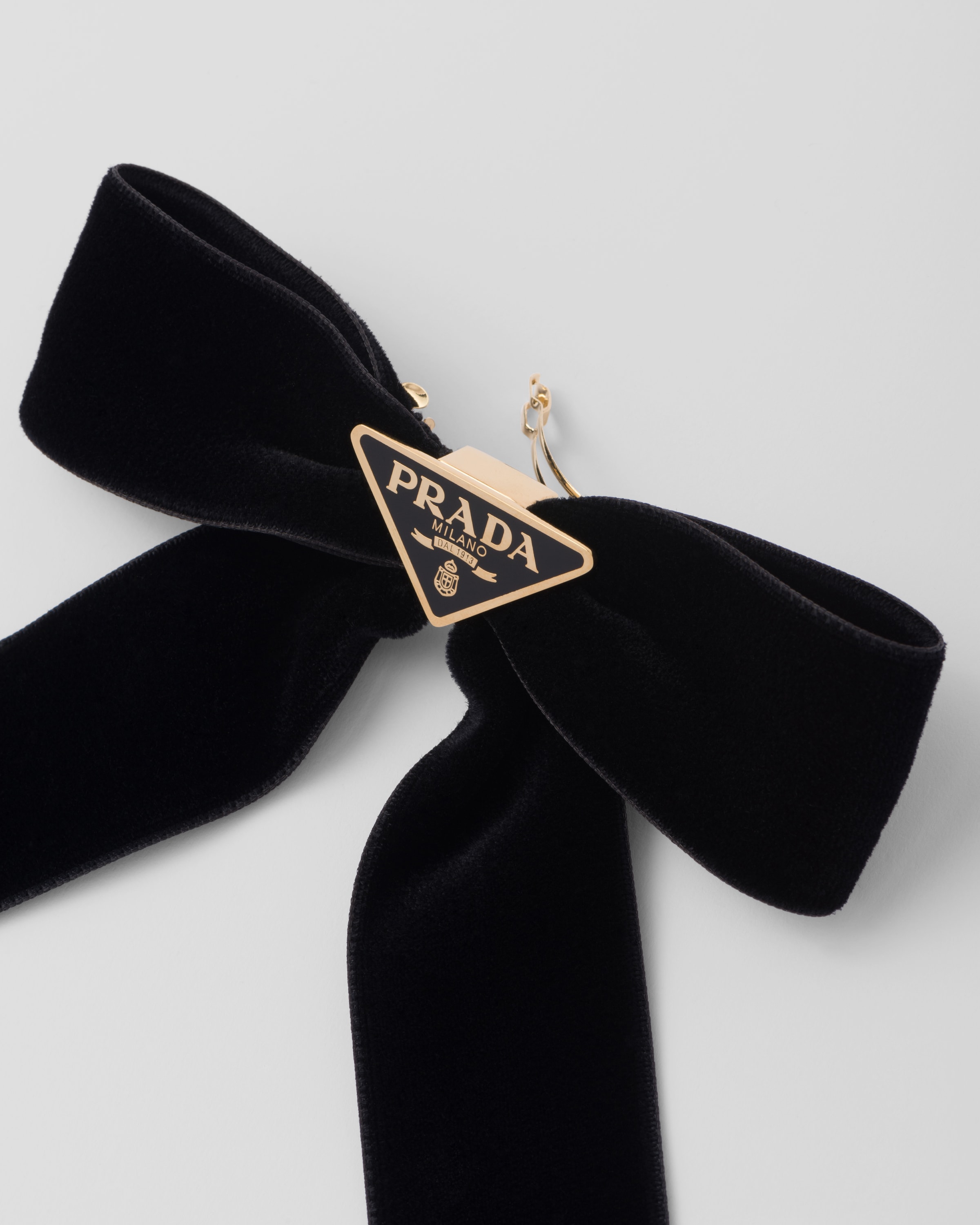 Prada Velvet Hair Clip - Black | Editorialist